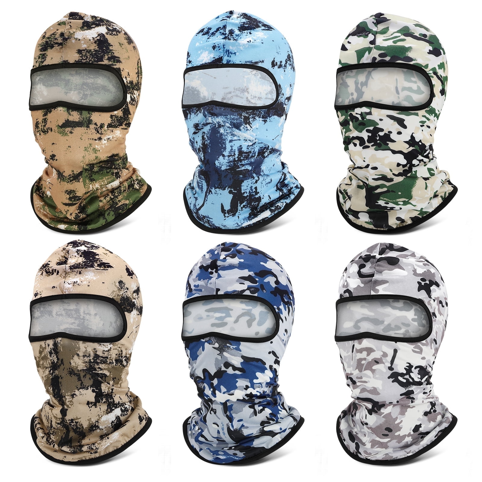 6 pack balaclava full head ski mask face mask cooling neck gaiter full ...