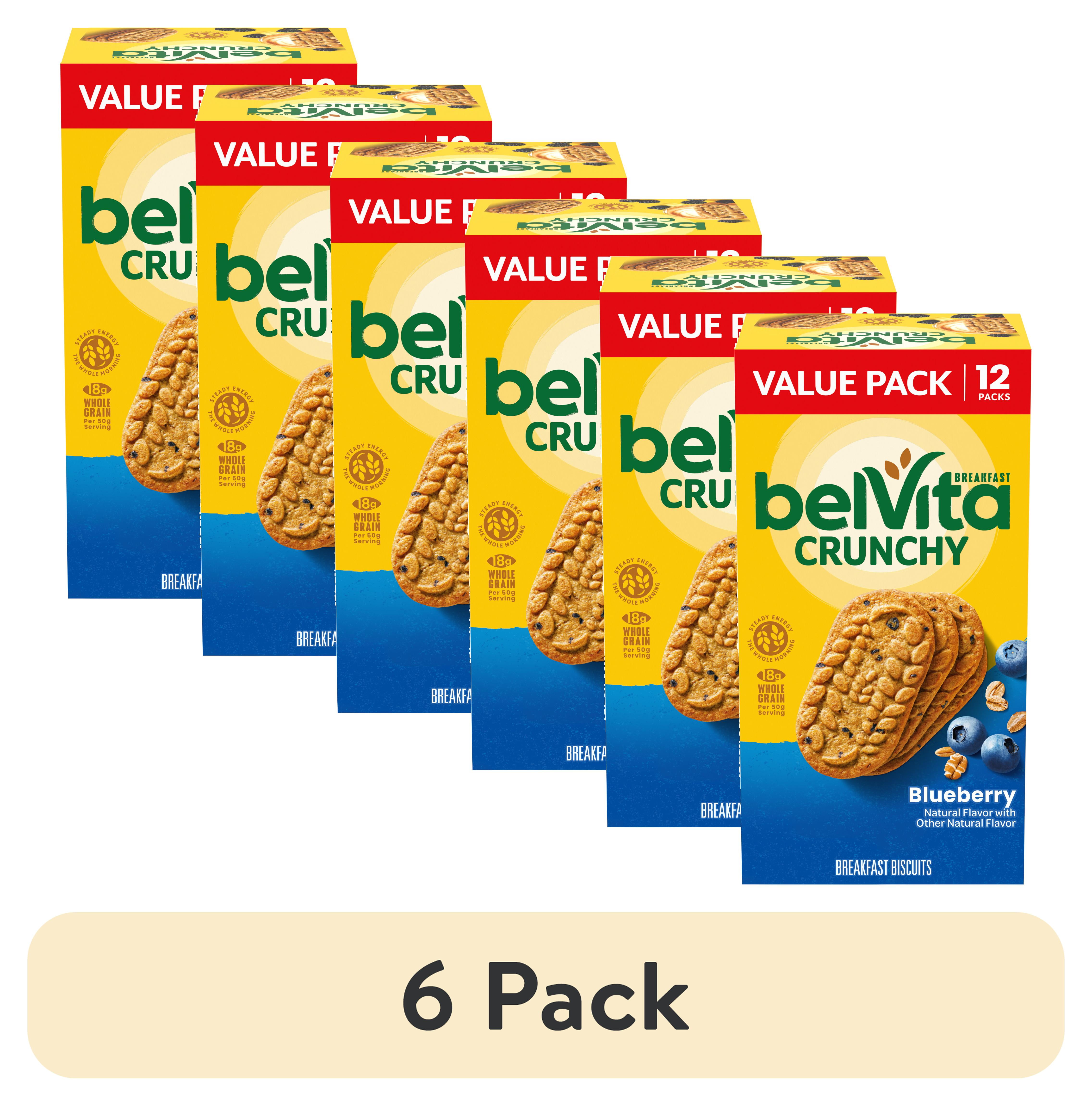 (6 pack) belVita Breakfast Bars Biscuits, Blueberry, Value Pack, 12 ...