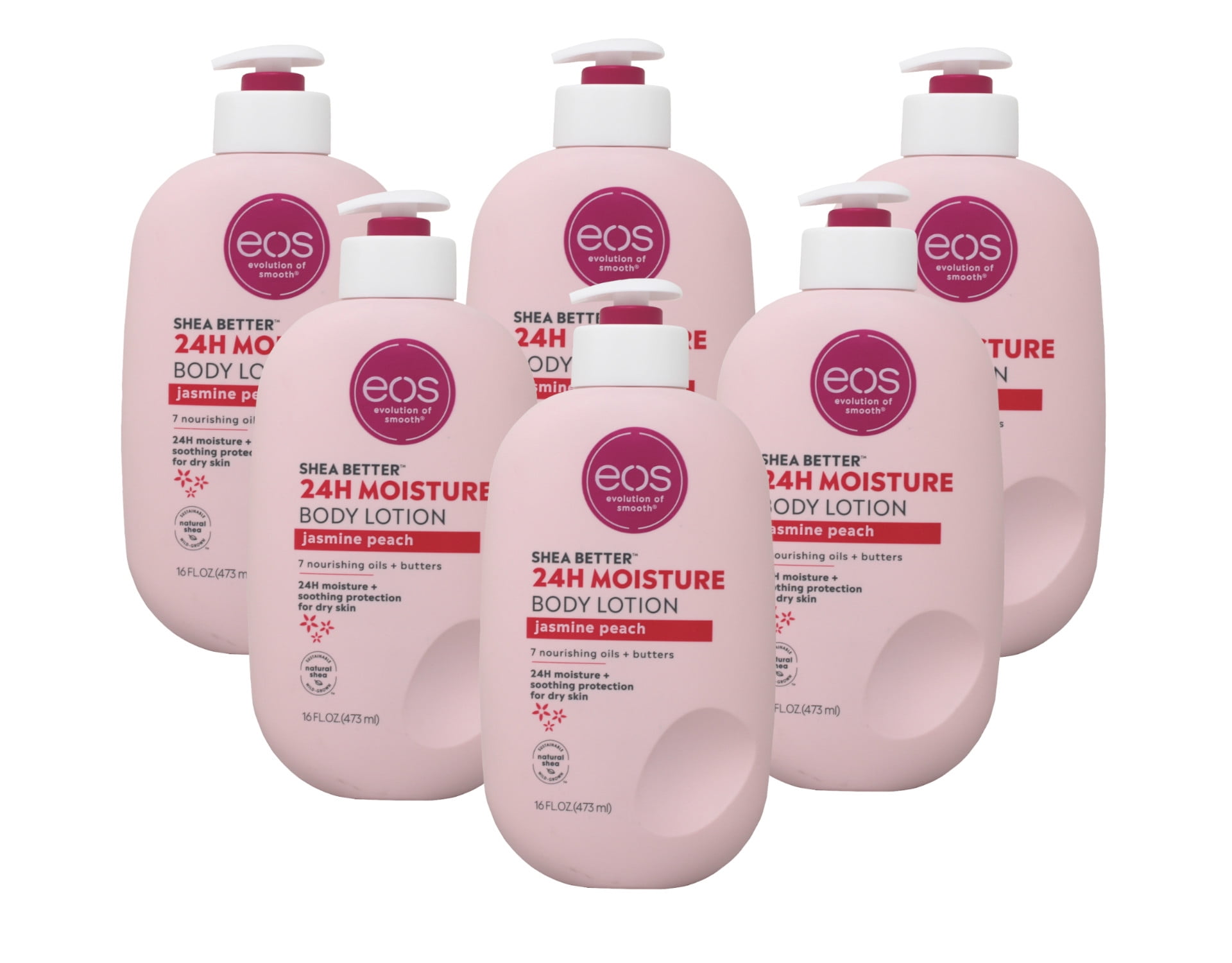6 pack of EOS Shea Better Body Lotion, Jasmine Peach 16 Ounce - Walmart.com