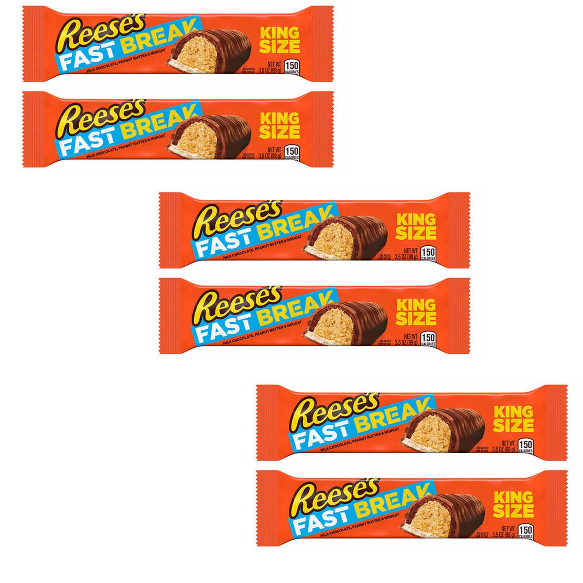6 pack of Reese's Fast Break- a Delectable Delight | King Size Bars, 3. ...