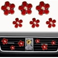 6-pack red cute daisy car vent clips, flower outlet clips car air ...