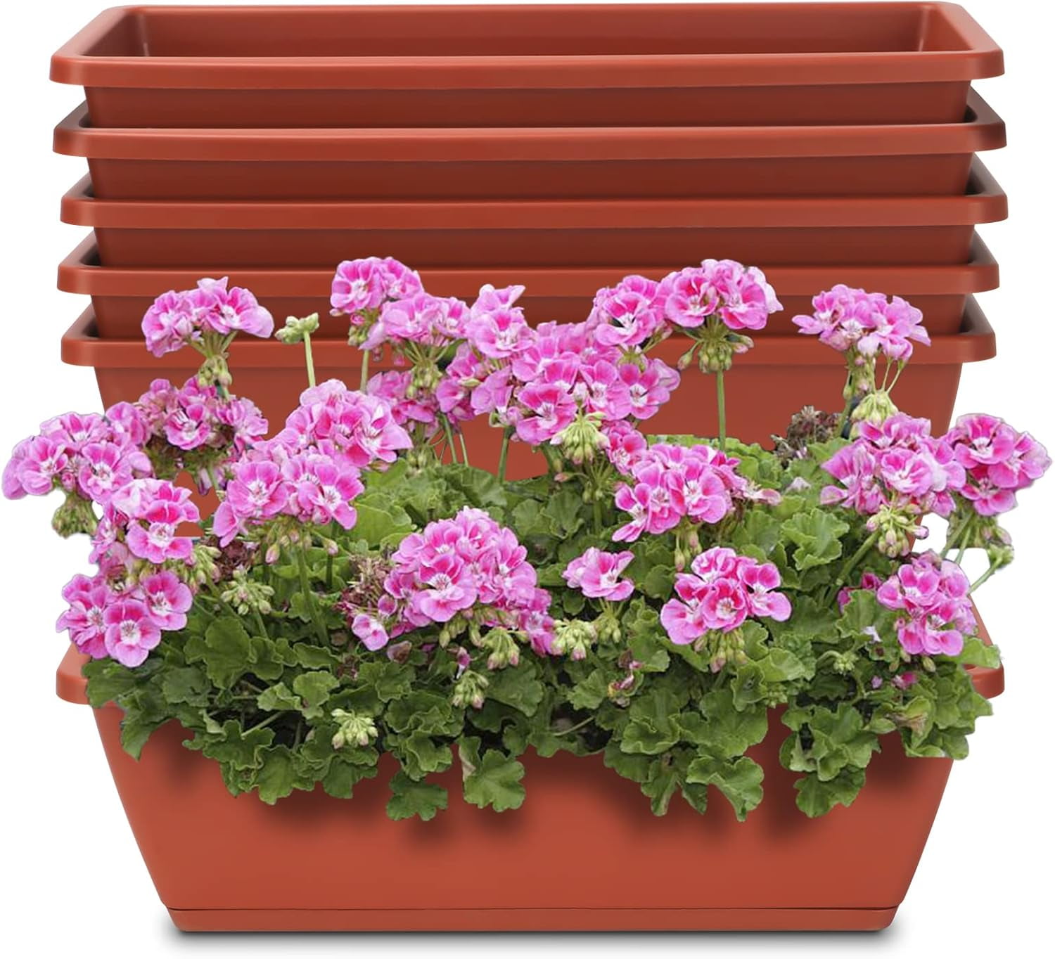 6-pack window sill flower box flowerpot, 17 inch window sill flower box ...