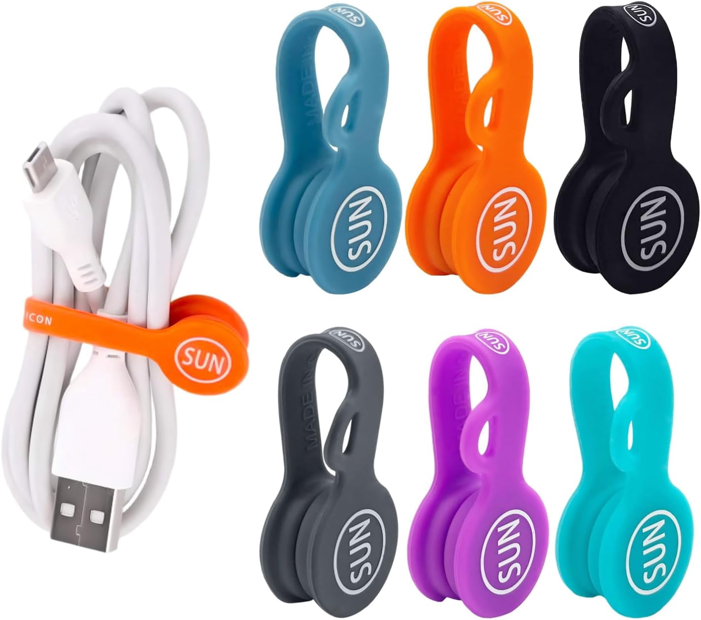 6 packs of magnetic wire harness organizers, silicone twist ties ...