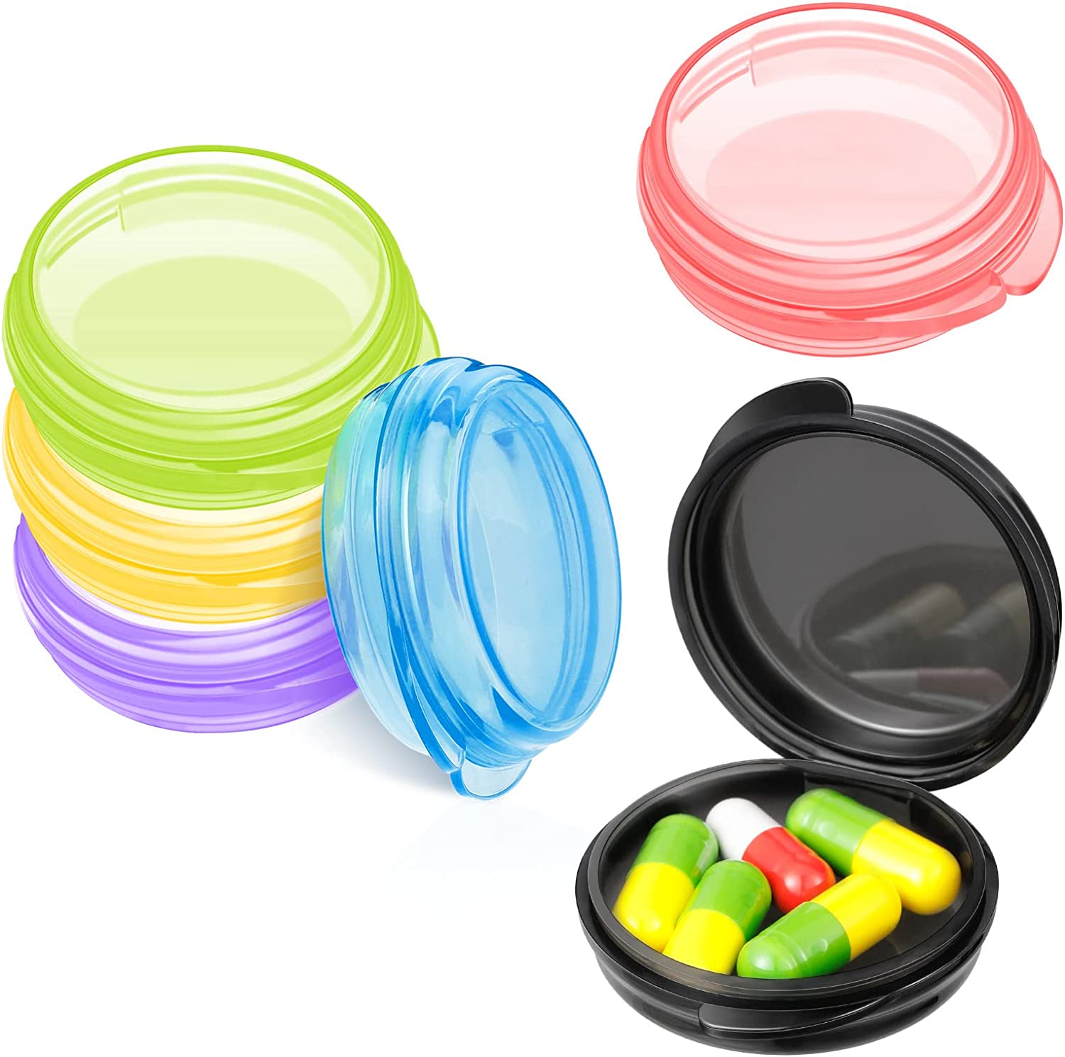 6 packs of small pill organizers, travel pill box portable daily mini ...