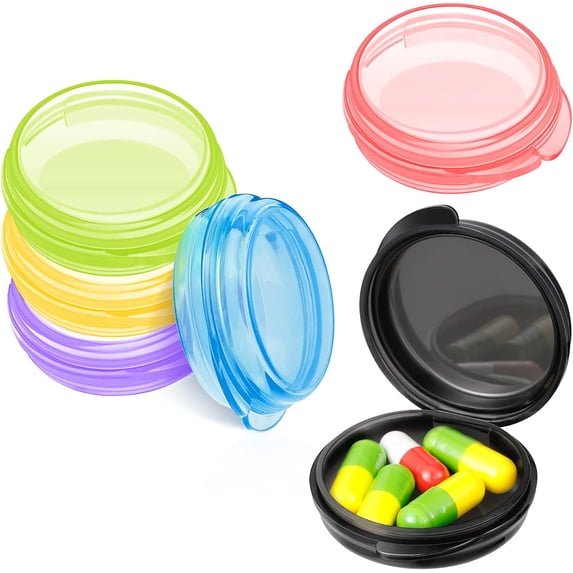 6 packs of small pill organizers, travel pill box portable daily mini ...