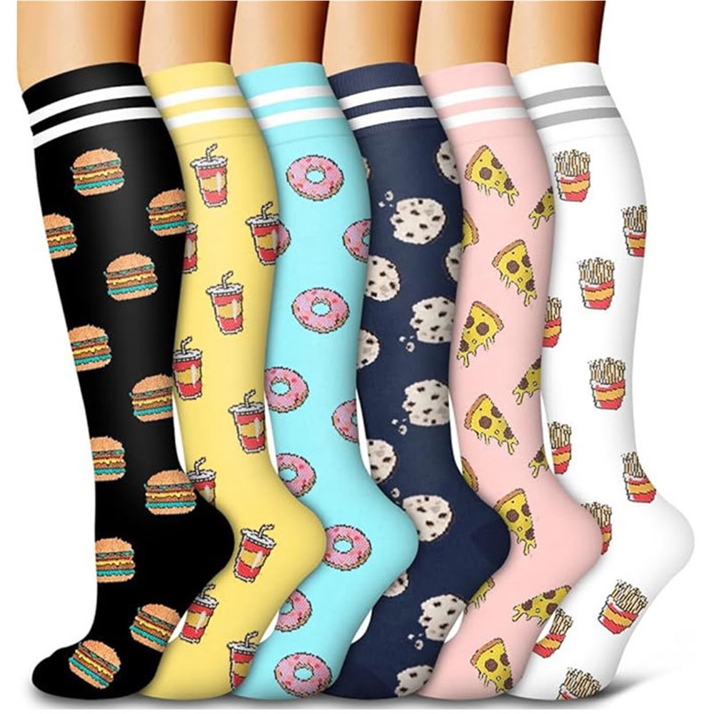 6 pairs of compression socks for sports running, sequentially ...