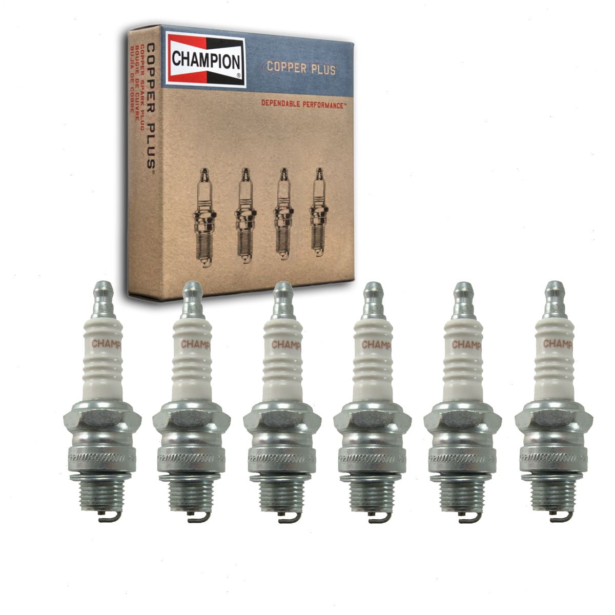 6 pc Champion 844-1 Copper Plus Spark Plugs for H10C Ignition Wire ...