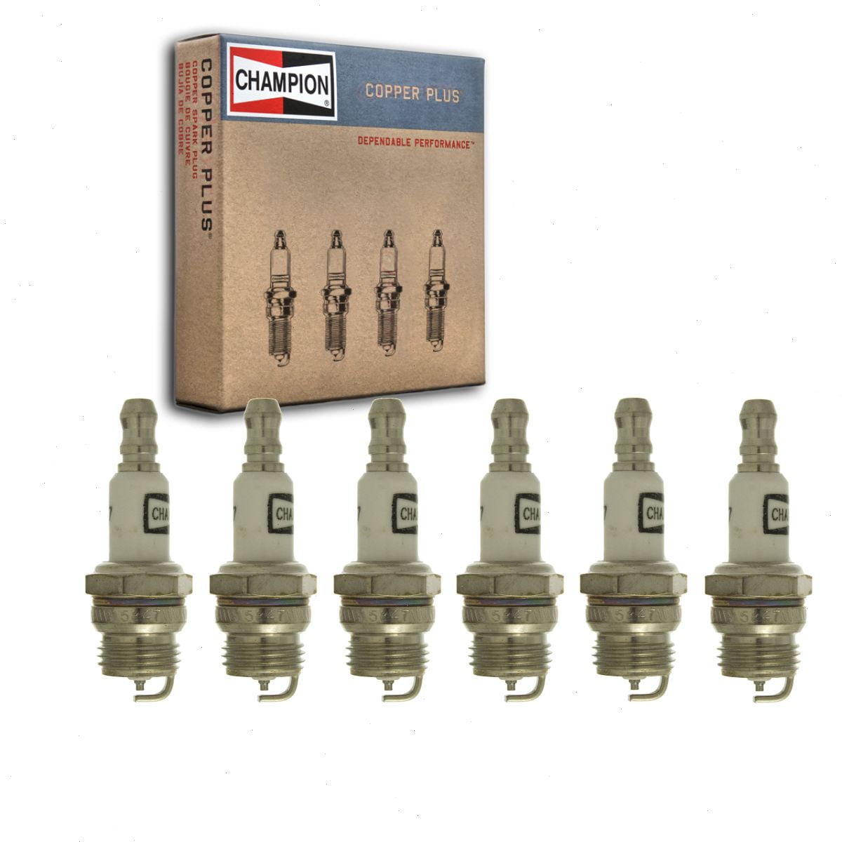 6 pc Champion 847 Copper Plus Spark Plugs for 14F7N 7540 77-304-1 7815 ...