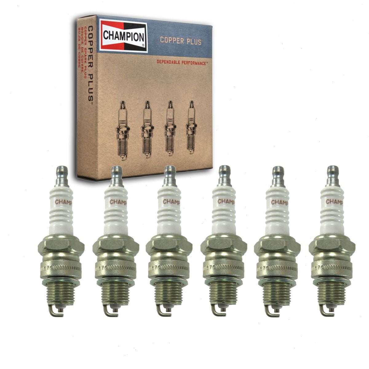 6 pc Champion 936M Copper Plus Spark Plugs for L78YC Ignition Wire ...