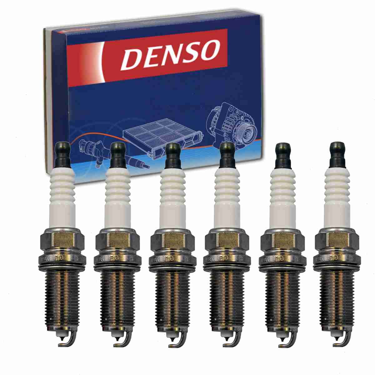 6 pc DENSO 3493 Spark Plugs for 90919-01266 SK20HR-A11 Ignition Wire ...