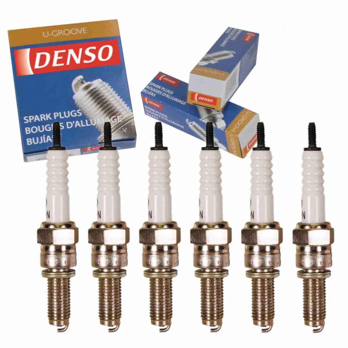 6 pc DENSO 4131 Standard U-Groove Spark Plugs for U27ESR-N Ignition ...