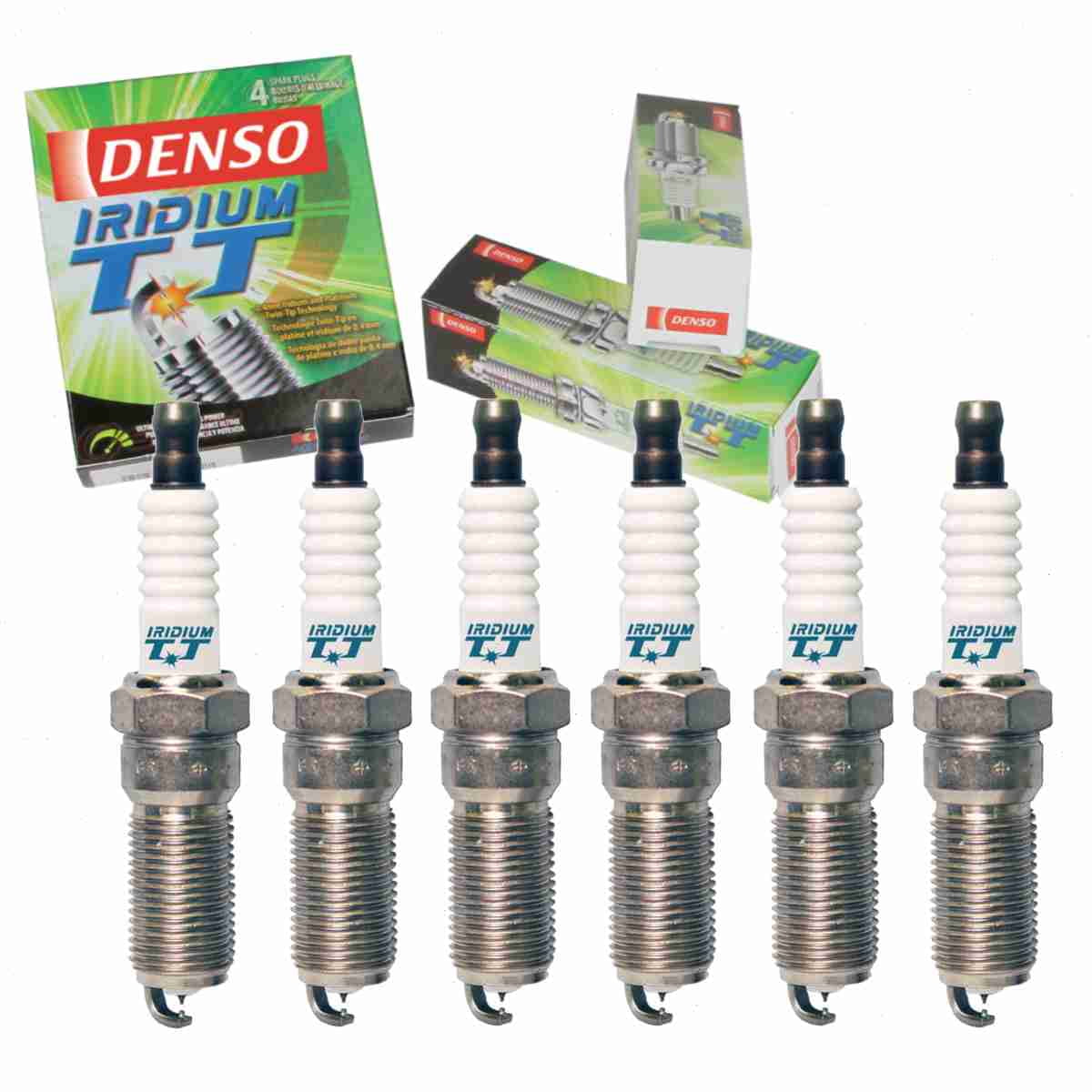 DENSO 4718 Iridium TT Spark Plugs, 6 pc Pack for Various Car Models ...