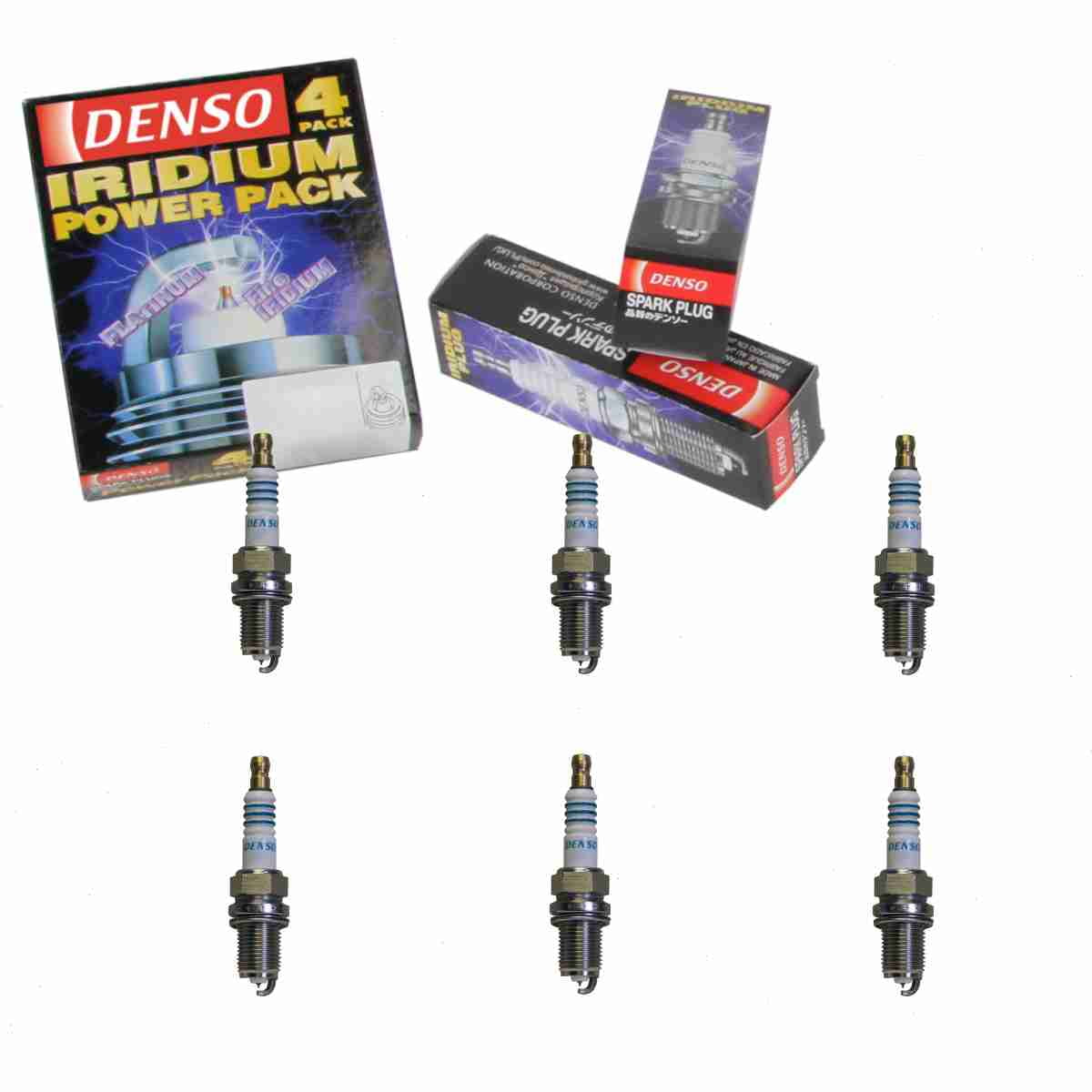 6 pc DENSO 5312 Iridium Power Spark Plugs for IK27 Ignition Wire ...