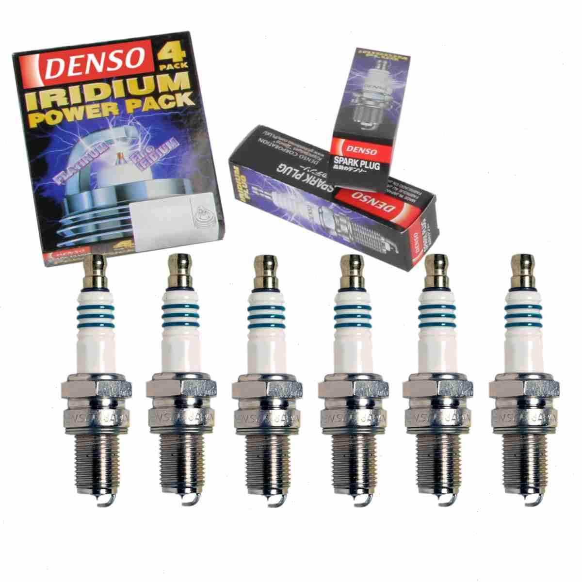 6 pc DENSO 5372 Iridium Power Spark Plugs for IX24 Ignition Wire ...