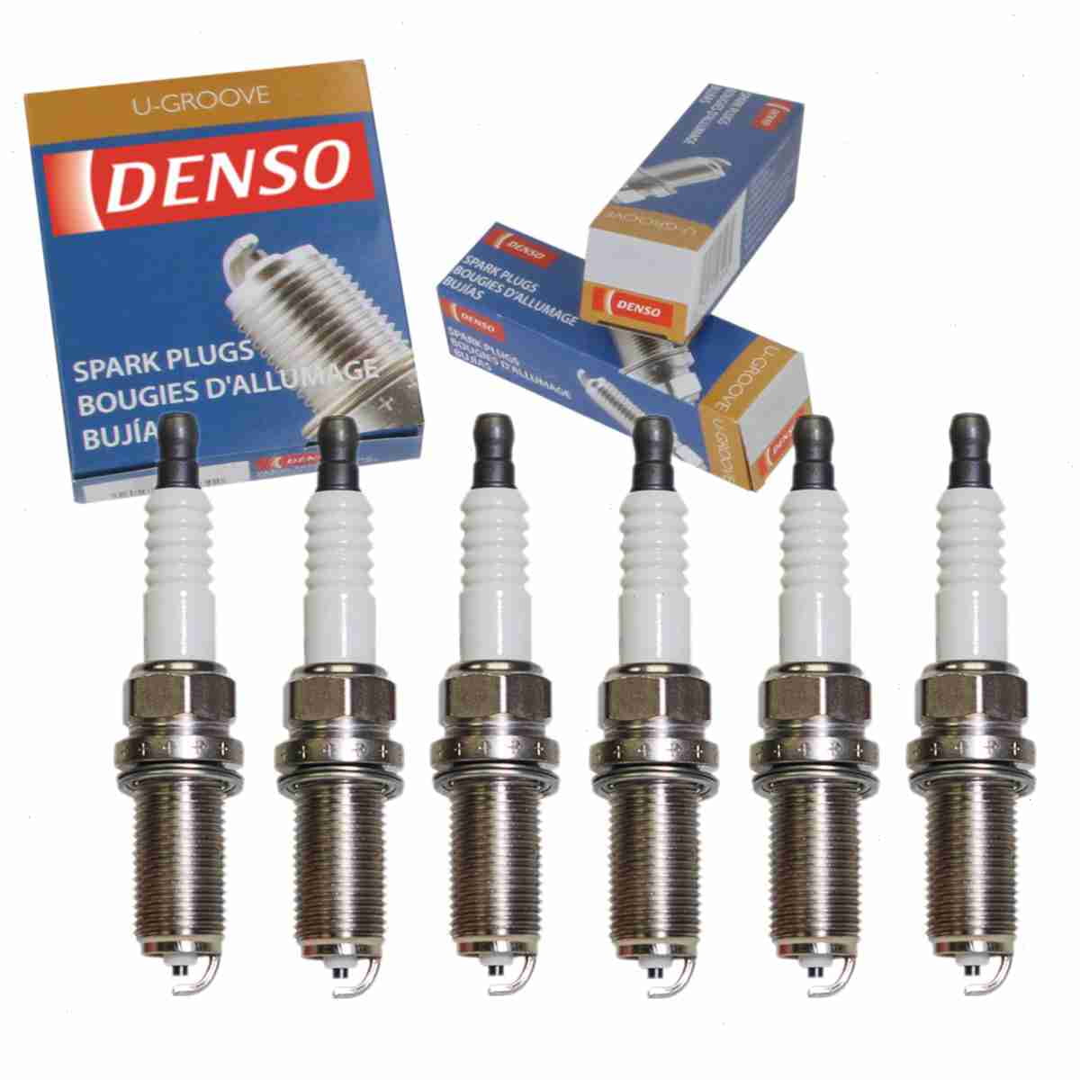 6 pc DENSO 6076 Standard U-Groove Spark Plugs for K16HPR-U11 Ignition ...