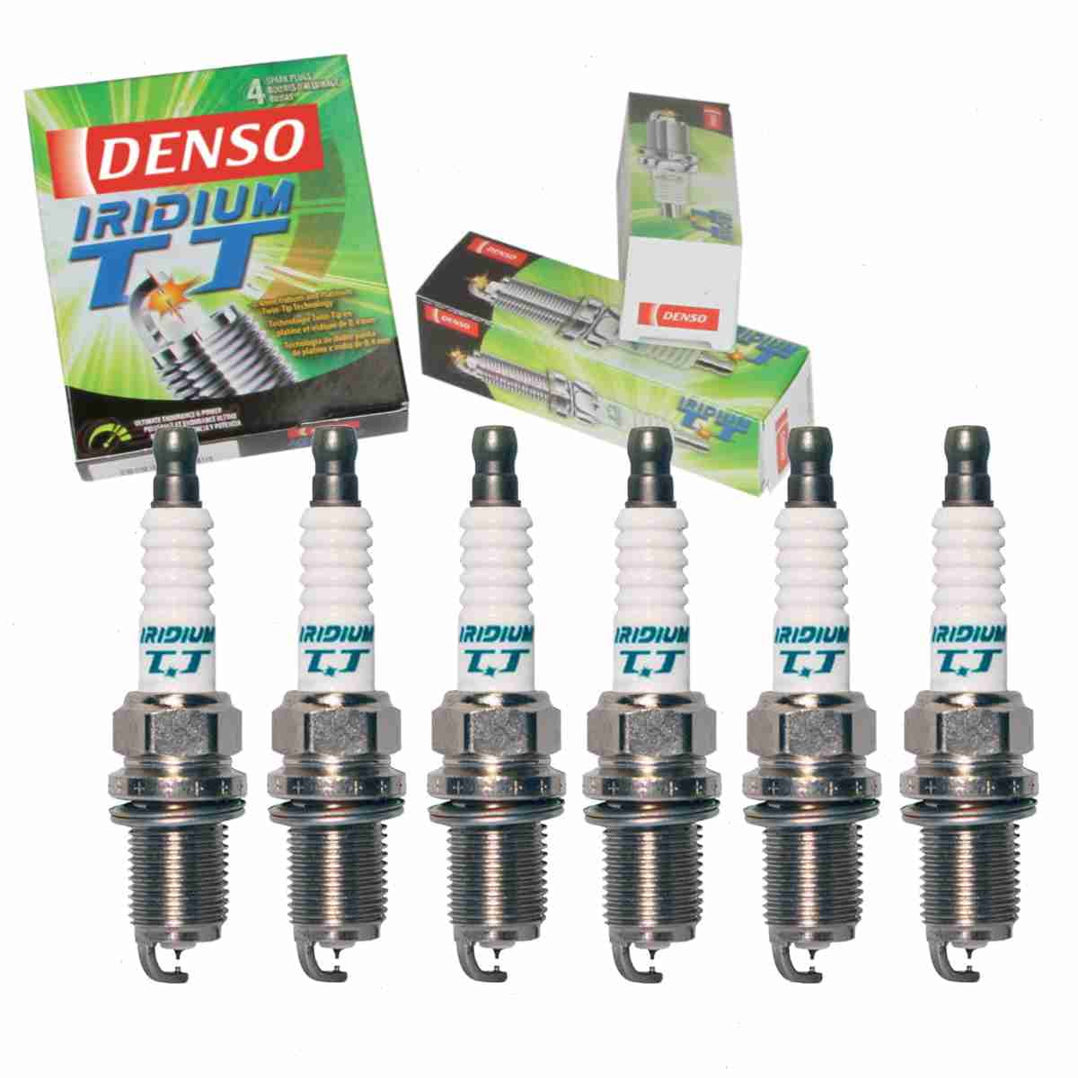 6 pc DENSO Iridium TT Spark Plugs compatible with Mitsubishi Eclipse 3 ...