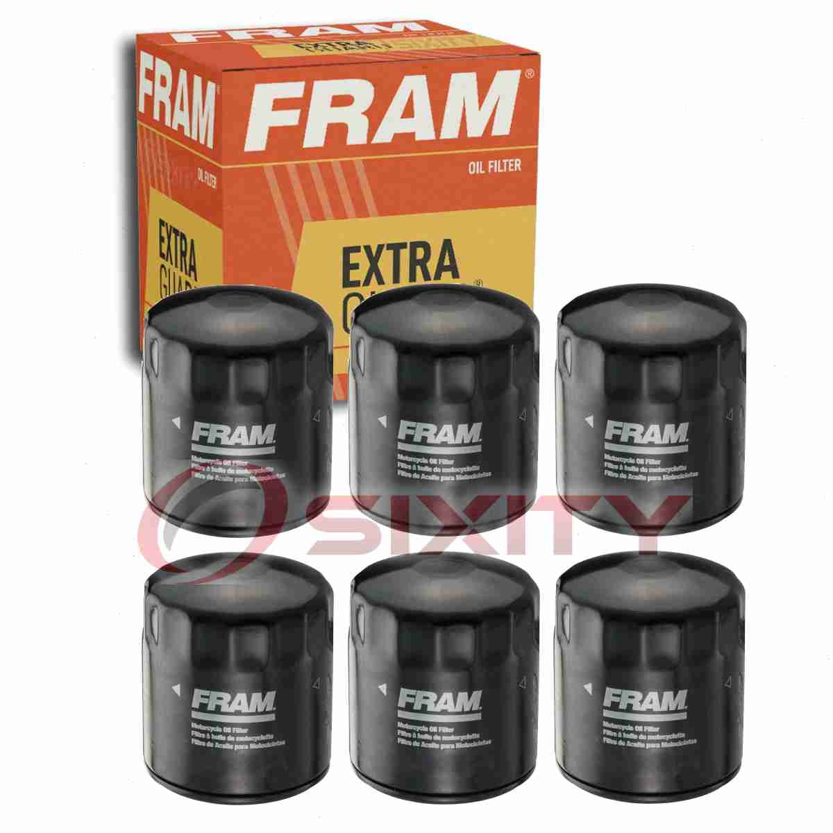 6 pc FRAM PH6022 Extra Guard Engine Oil Filters for J100304 WC2 WF111 Oil Change Lubricant ...