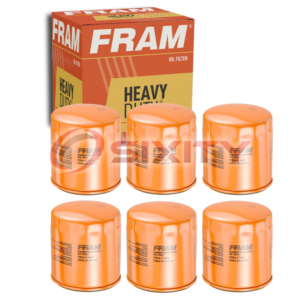FRAM PH7575 Heavy Duty Engine Oil Filters, 6 pc, Fits ACDelco LFF8677 ...