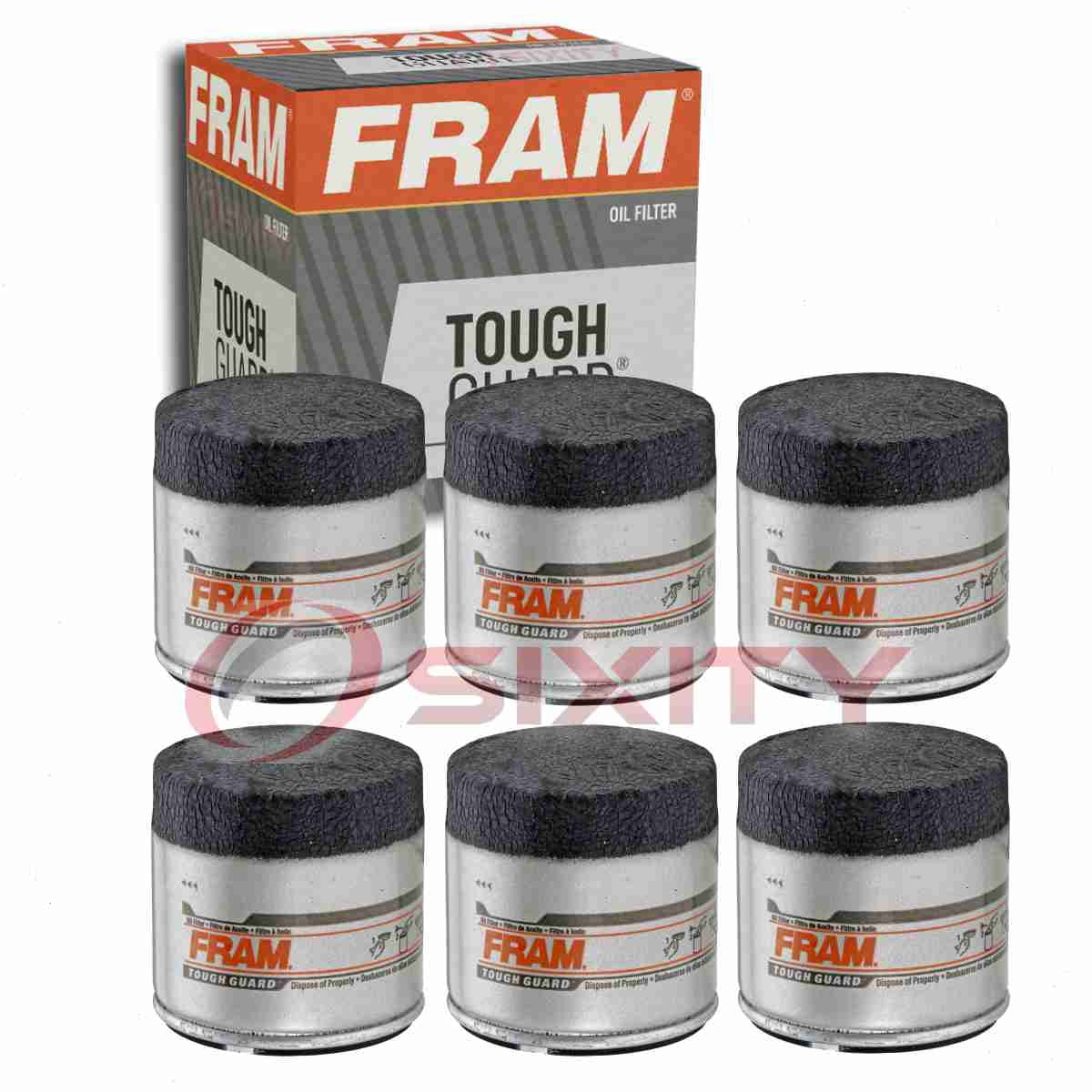 6 pc FRAM TG6607 Tough Guard Engine Oil Filters for AR94510 HF6184 HF742 HFR-86184 PT390-MPG Oil ...