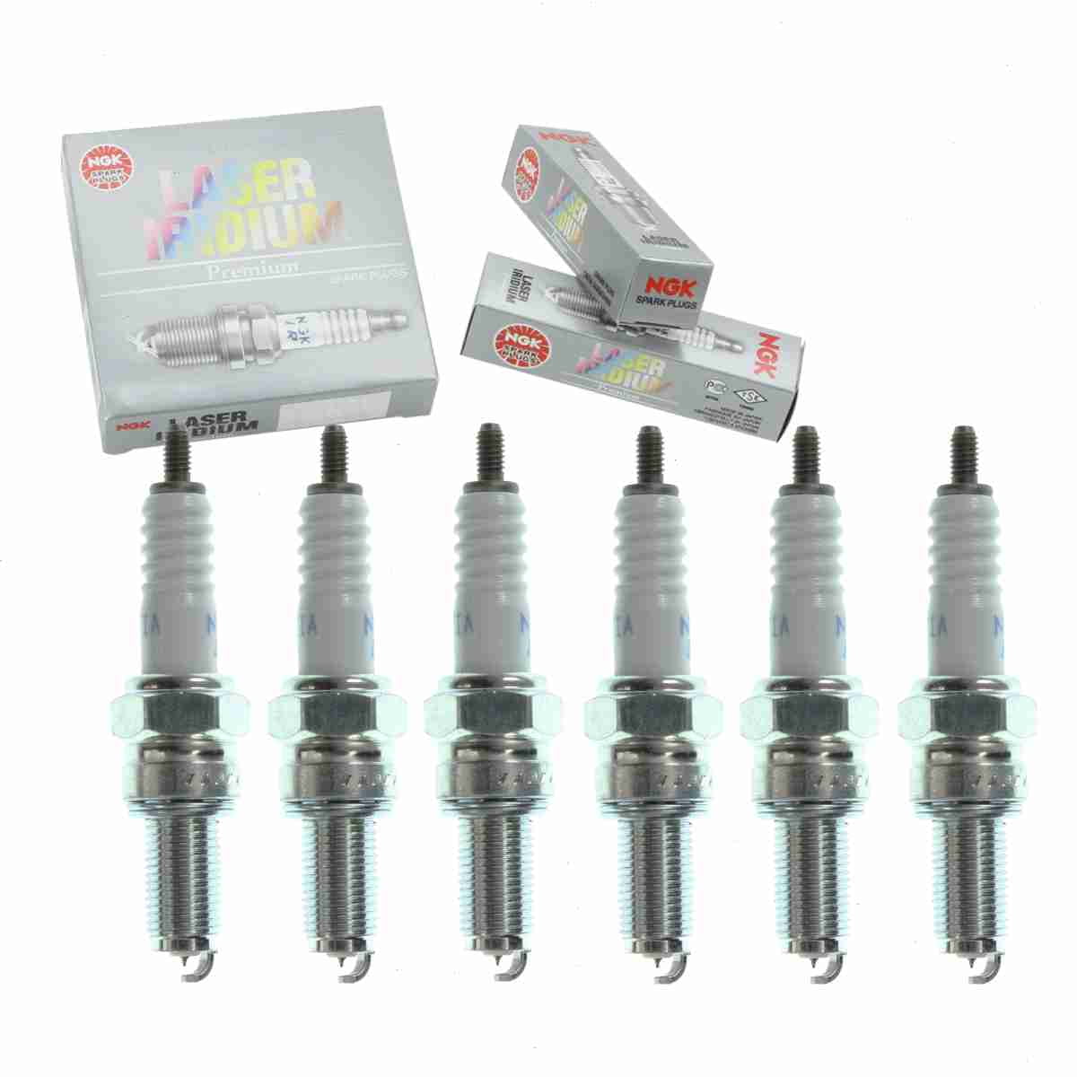 6 pc NGK 4708 Laser Iridium Spark Plugs for 09482-00597 Ignition Wire ...