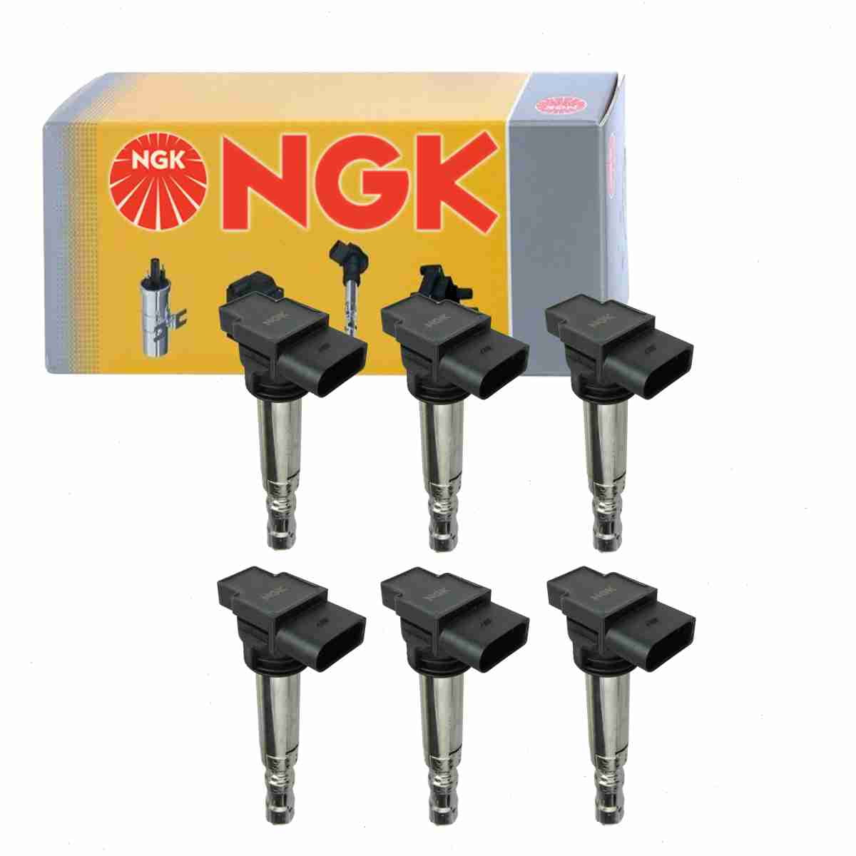 6 pc NGK 48689 Ignition Coils for 07C 905 115 07C 905 115C 07C 905 115D ...
