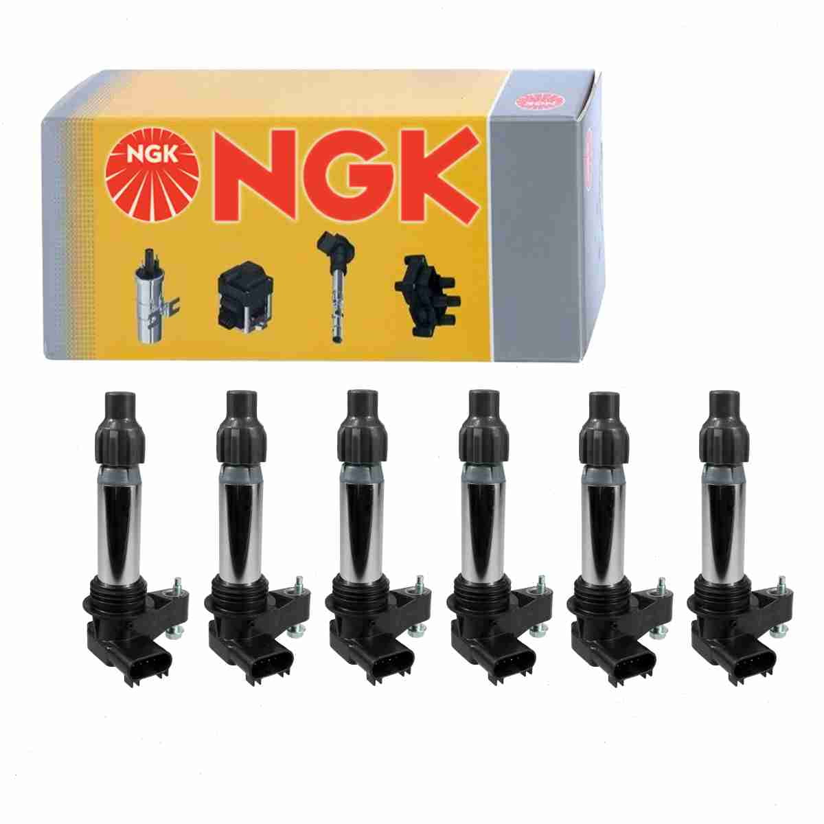 6 pc NGK 49018 Ignition Coils for 12590990 12610626 12618542 12632479 178-8435 2505-301881 33400 ...