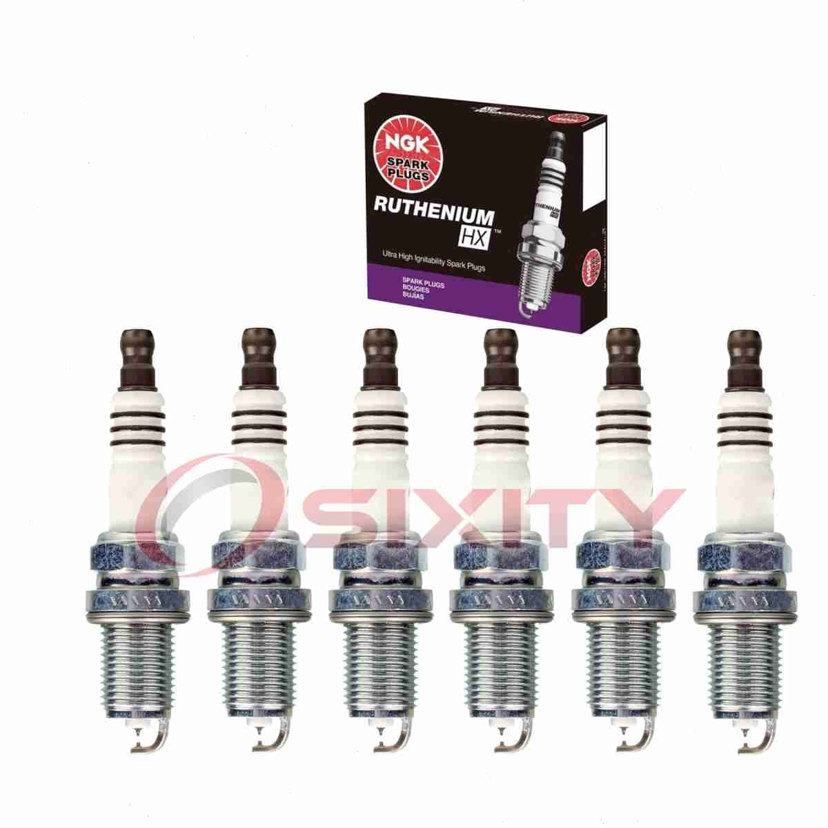 6 pc NGK 94279 Ruthenium HX Spark Plugs for Ignition Wire Secondary ...