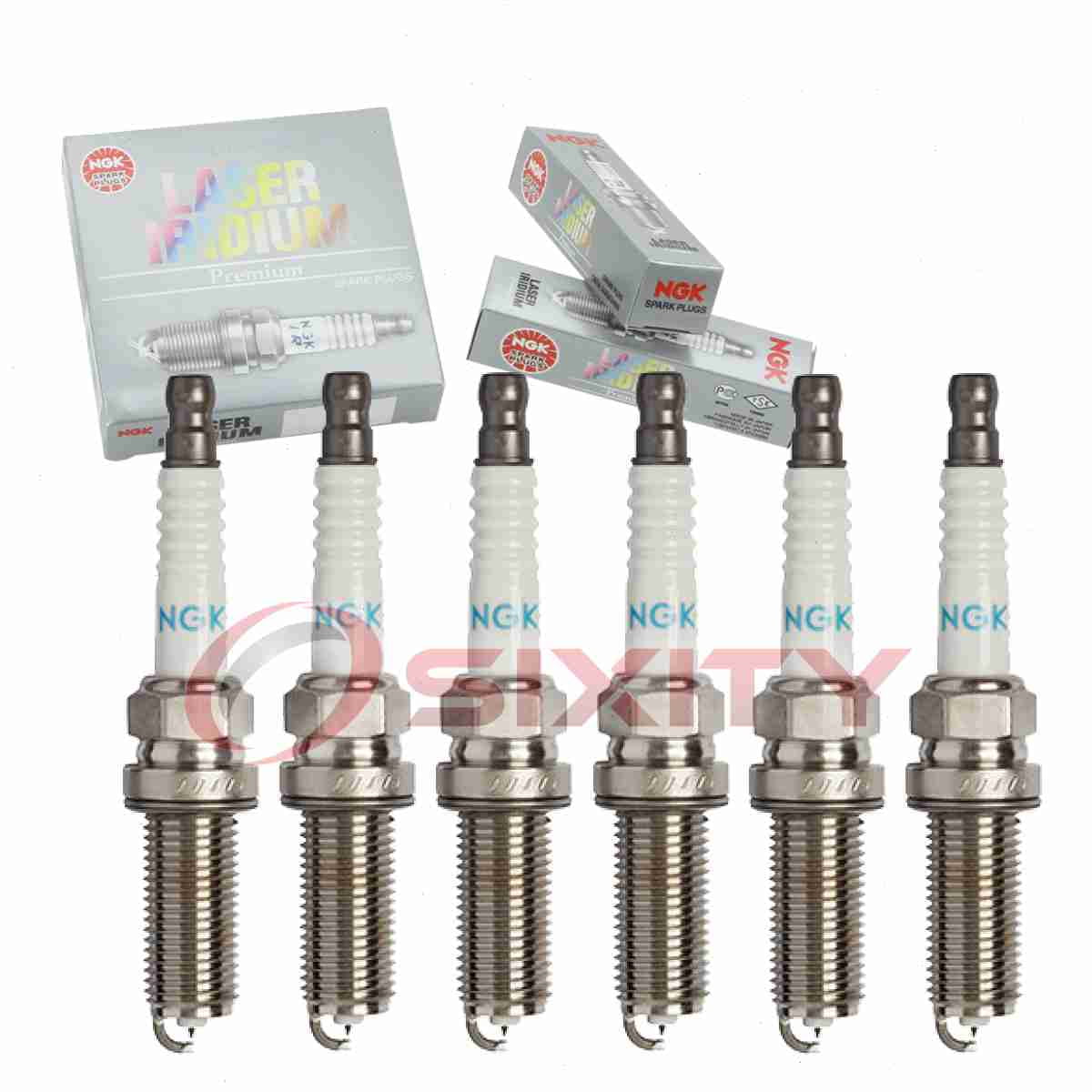 NGK Laser Iridium Spark Plugs, 6 Pack, OEM Replacement, SILKAR8C6DS ...