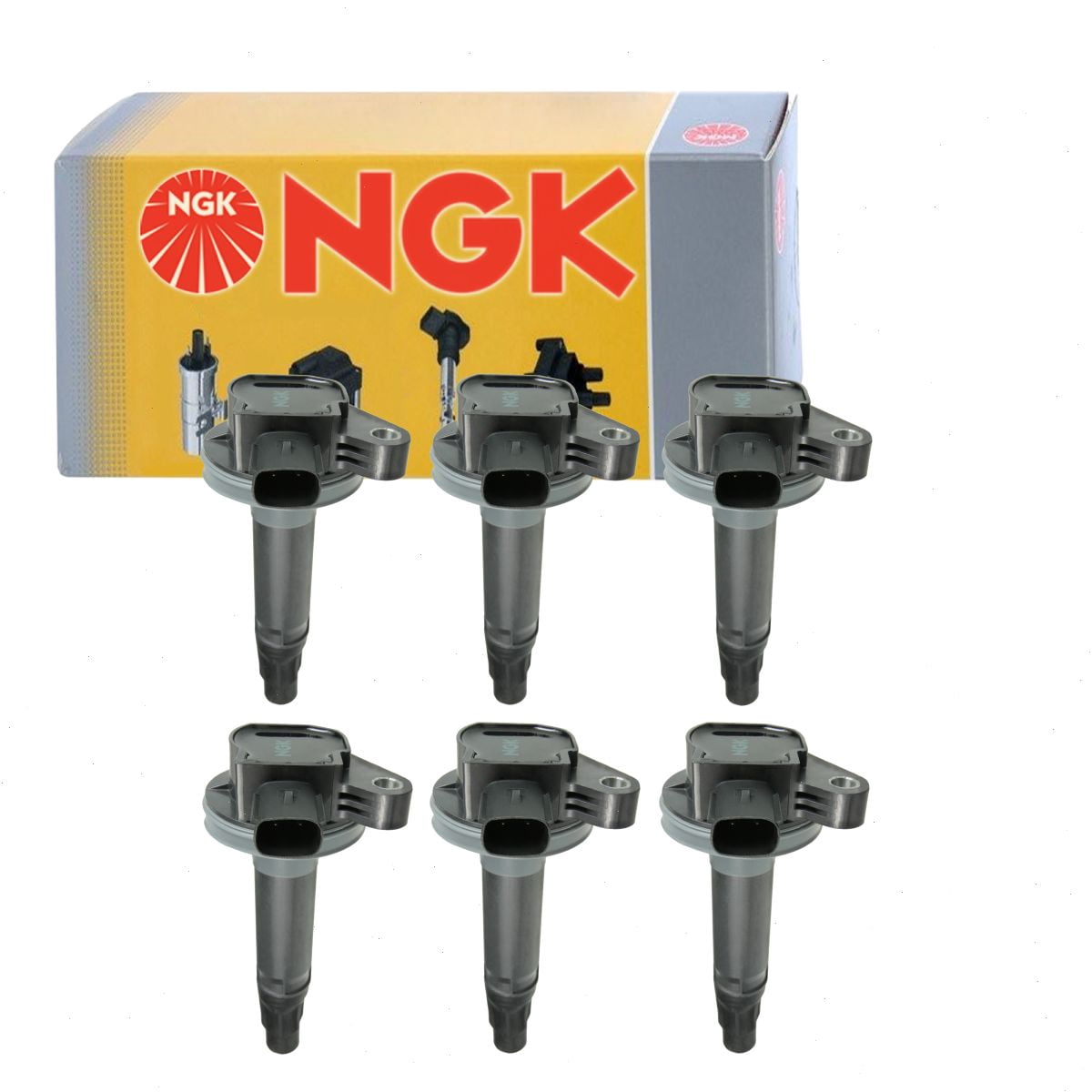 6 pc NGK Ignition Coils compatible with Ford Mustang 3.7L V6 2011-2017 ...