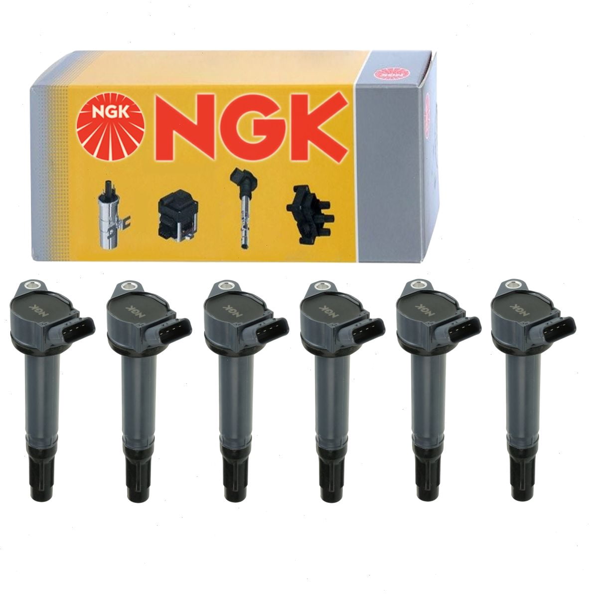 6 pc NGK Ignition Coils compatible with Toyota RAV4 3.5L V6 2006-2012 ...