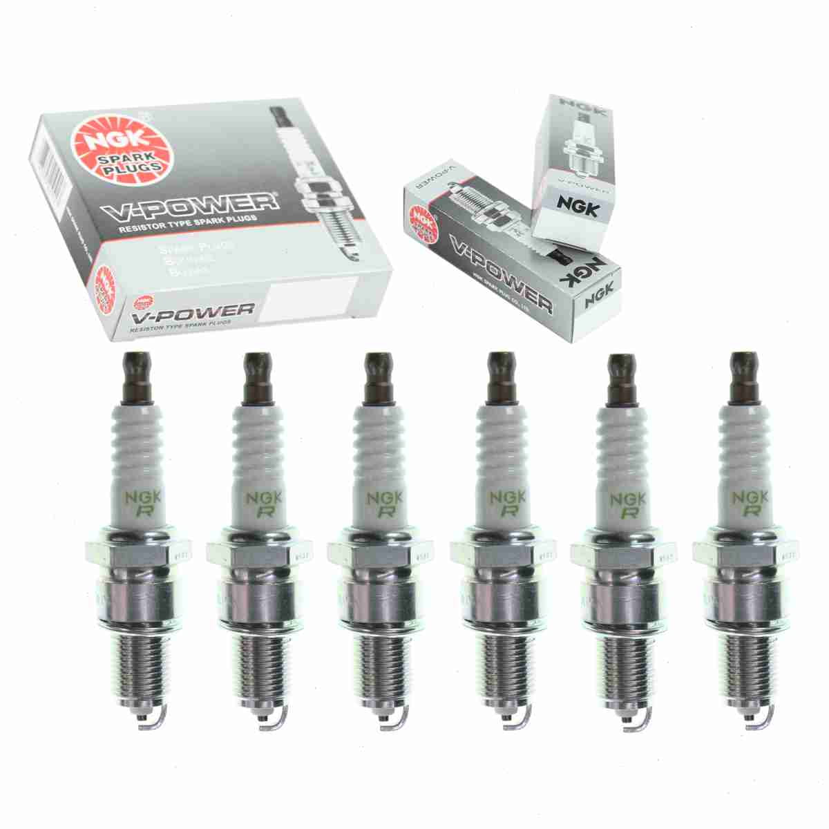 6 pc NGK V-Power Spark Plugs compatible with Mercedes-Benz 280E 2.8L L6 ...