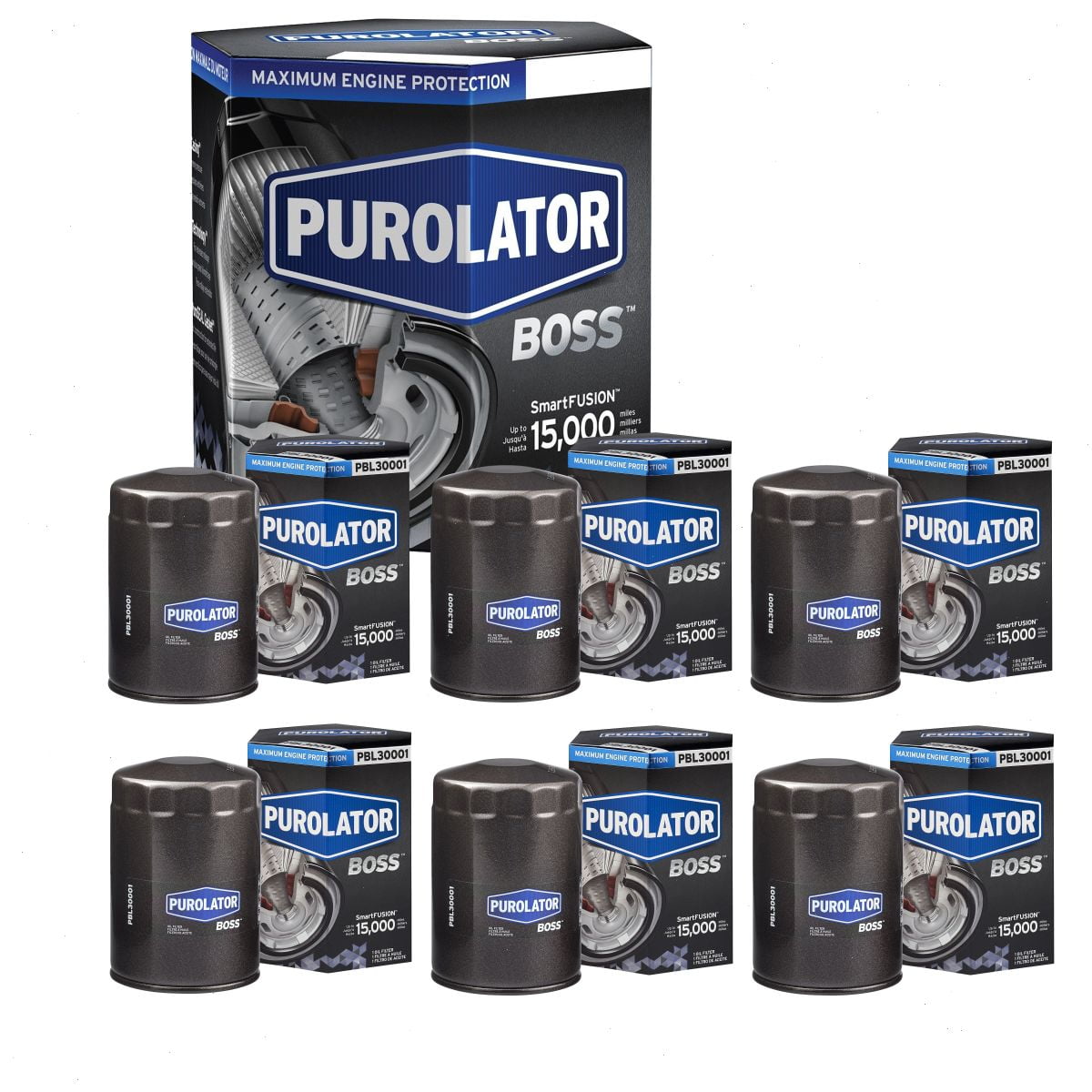 6 pc Purolator BOSS PBL30001 Engine Oil Filters for Oil Change ...