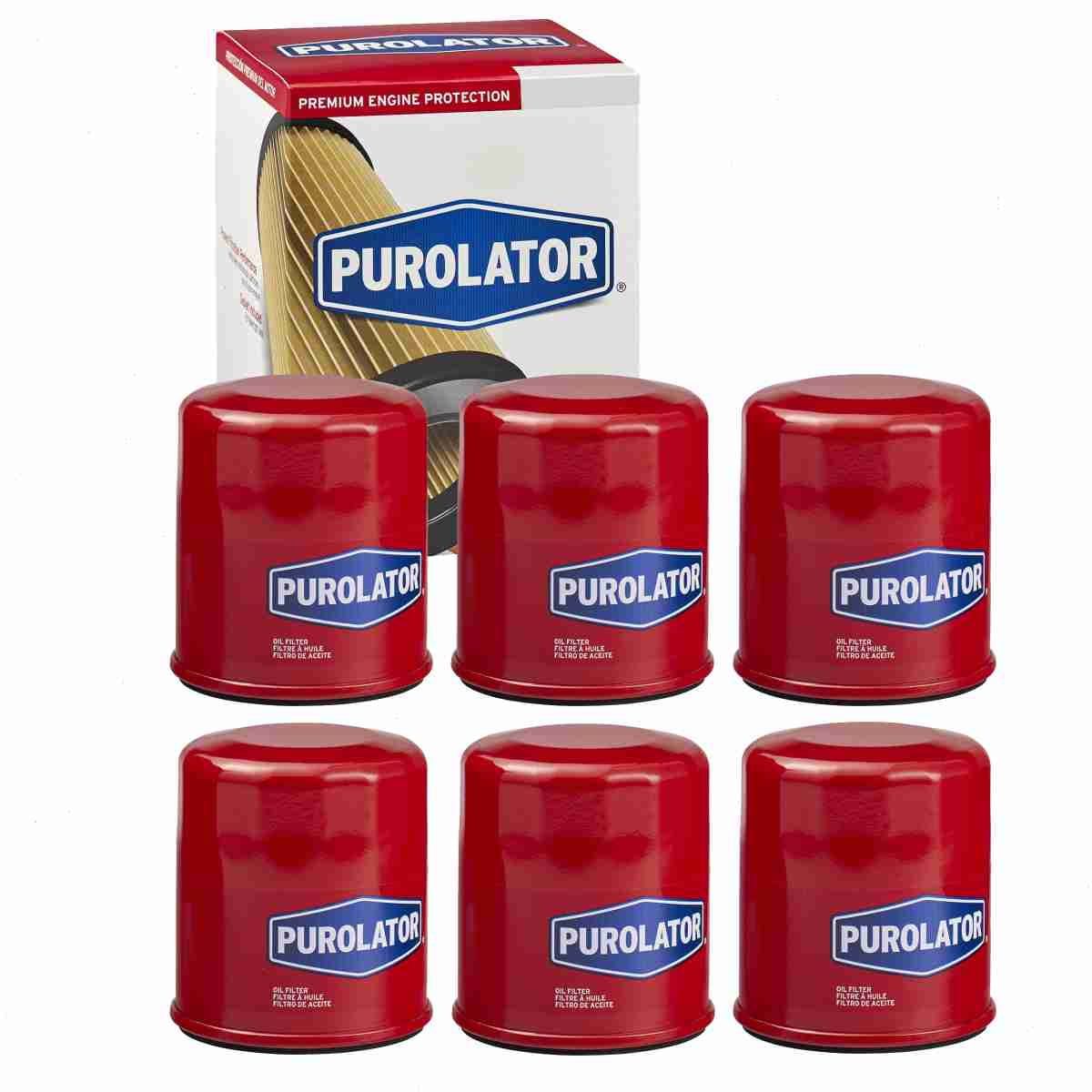 6 pc Purolator L14615 Engine Oil Filters for Oil Change Lubricant ...