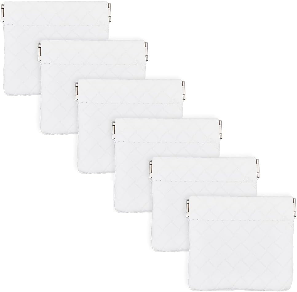 6 pc Rectangle Imitation Leather Multipurpose Shrapnel Makeup Bags Coin ...