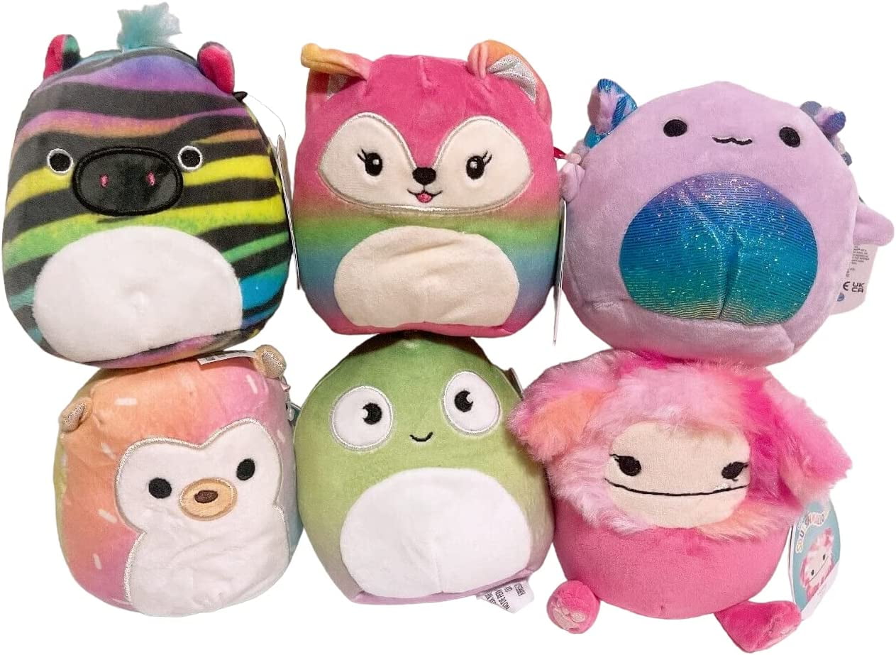 Squishmallows 6 pc Set, 5" Colorful Bigfoot Squad Plush Dolls, Birthday ...