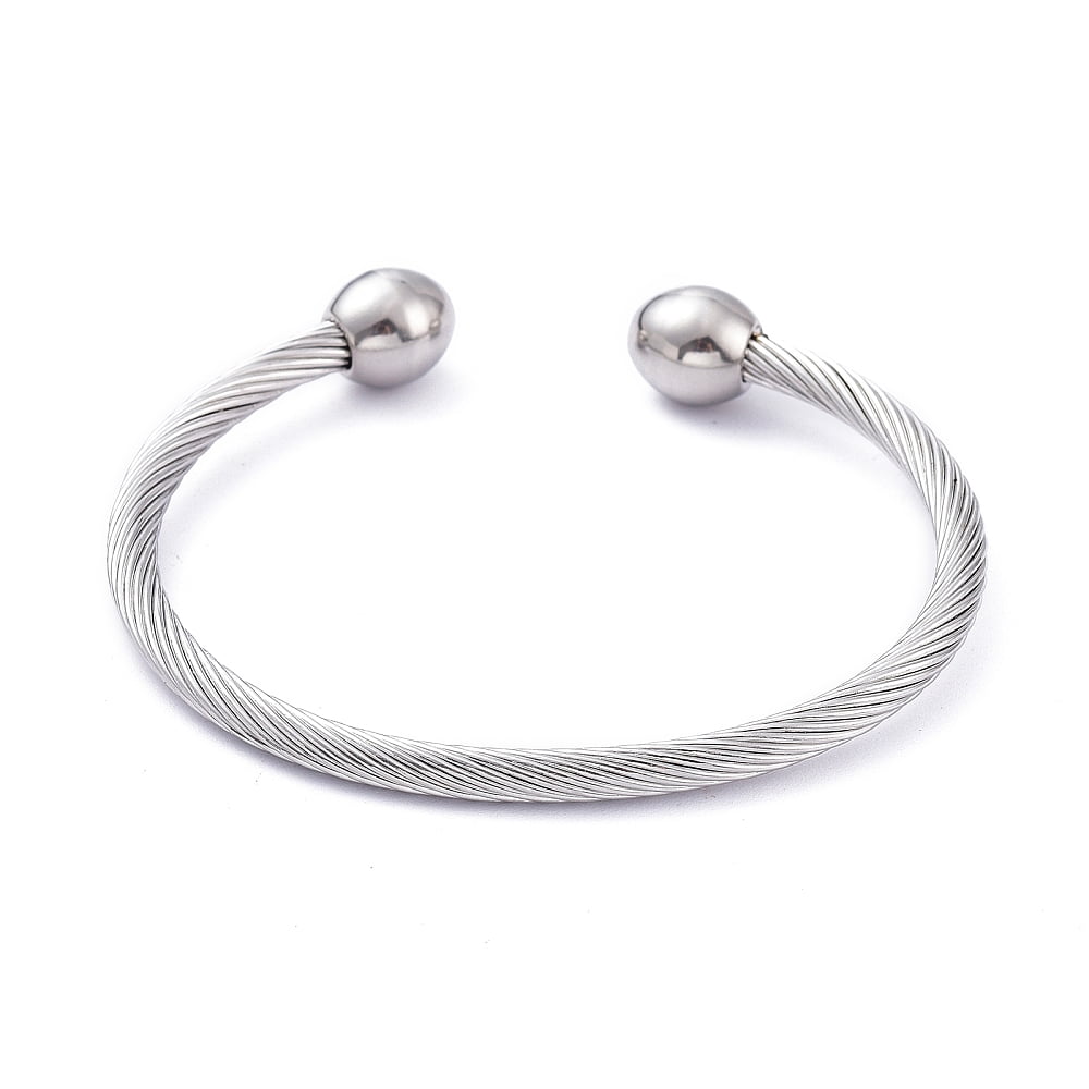 6 pc Tarnish Resistant 304 Stainless Steel Cuff Bangles Torque Bangles ...