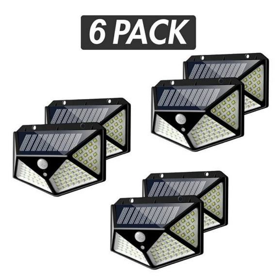 6 pcs 100LED Solar Powered PIR Motion Sensor Light Outdoor Security ...