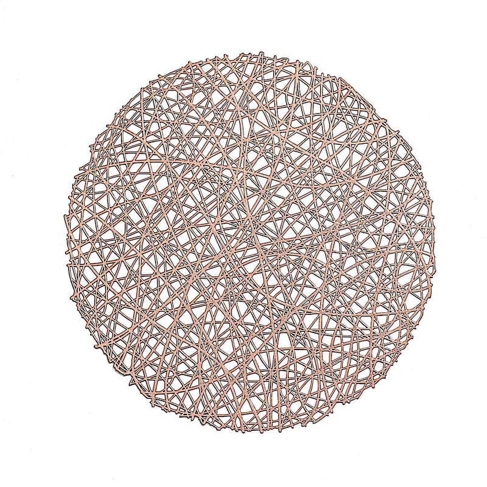 6 pcs 15" wide Round Vinyl String Placemats Wedding Table Party ...