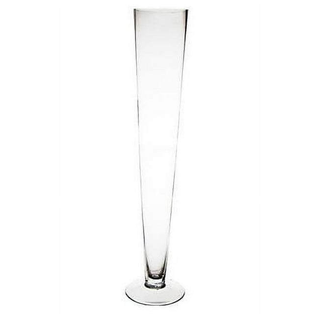6 pcs 24" Clear Glass Trumpet Pilsner Vase Wedding Centerpiece Diameter ...