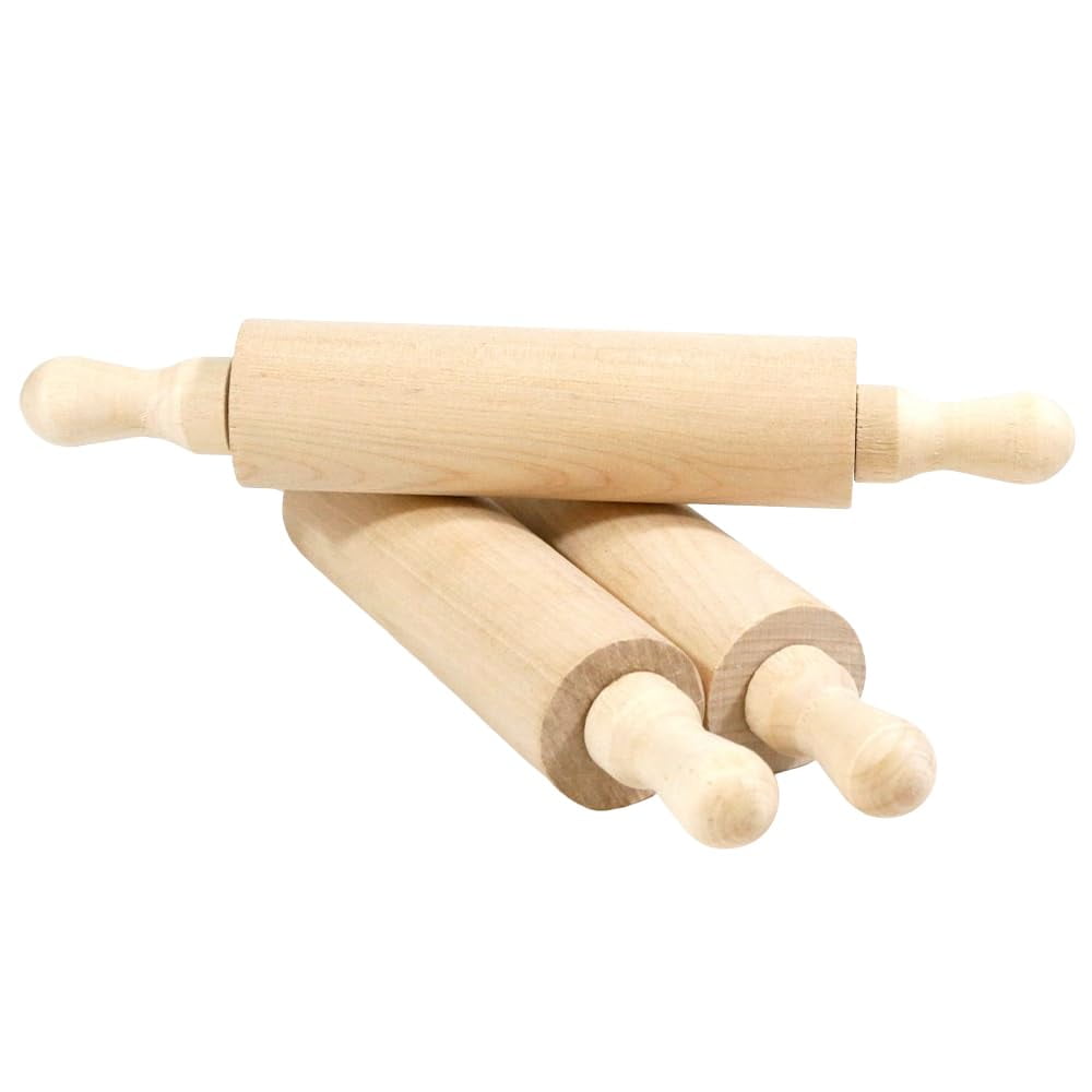 6 pcs 7 Inch Vintage Wooden Rolling Pin, Perfect for Kitchen Decoration ...