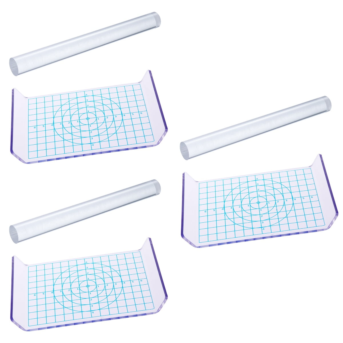 6 pcs Acrylic Clay Roller Acrylic Sheet Board with Grid Essential ...
