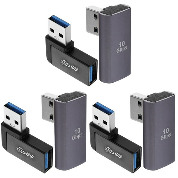 KALLORY ABS Copper Angled USB Adapter Male to Female Extension ...