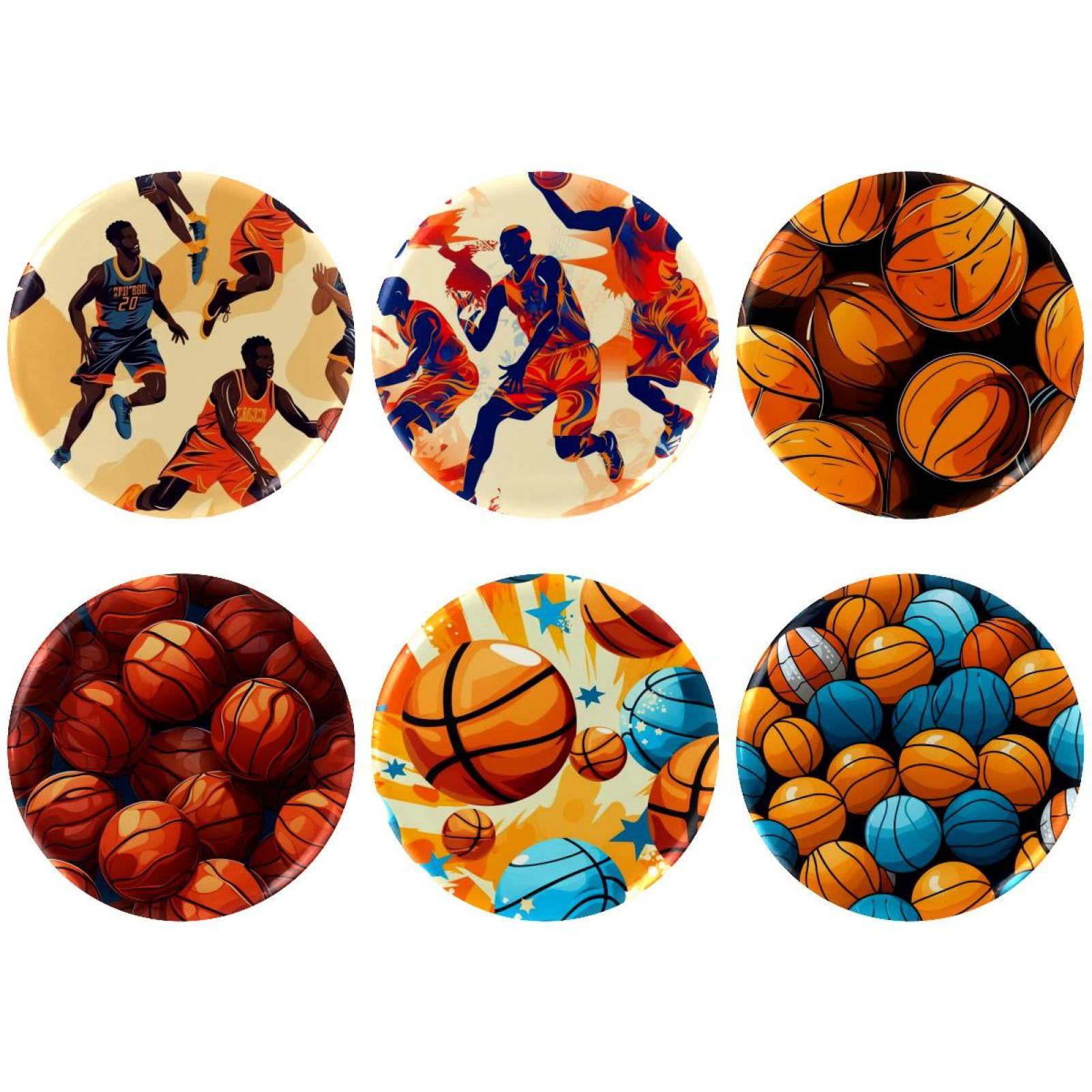6 pcs Basketball Buttons Pins Retro Punk Button Pin Slogans Sayings ...