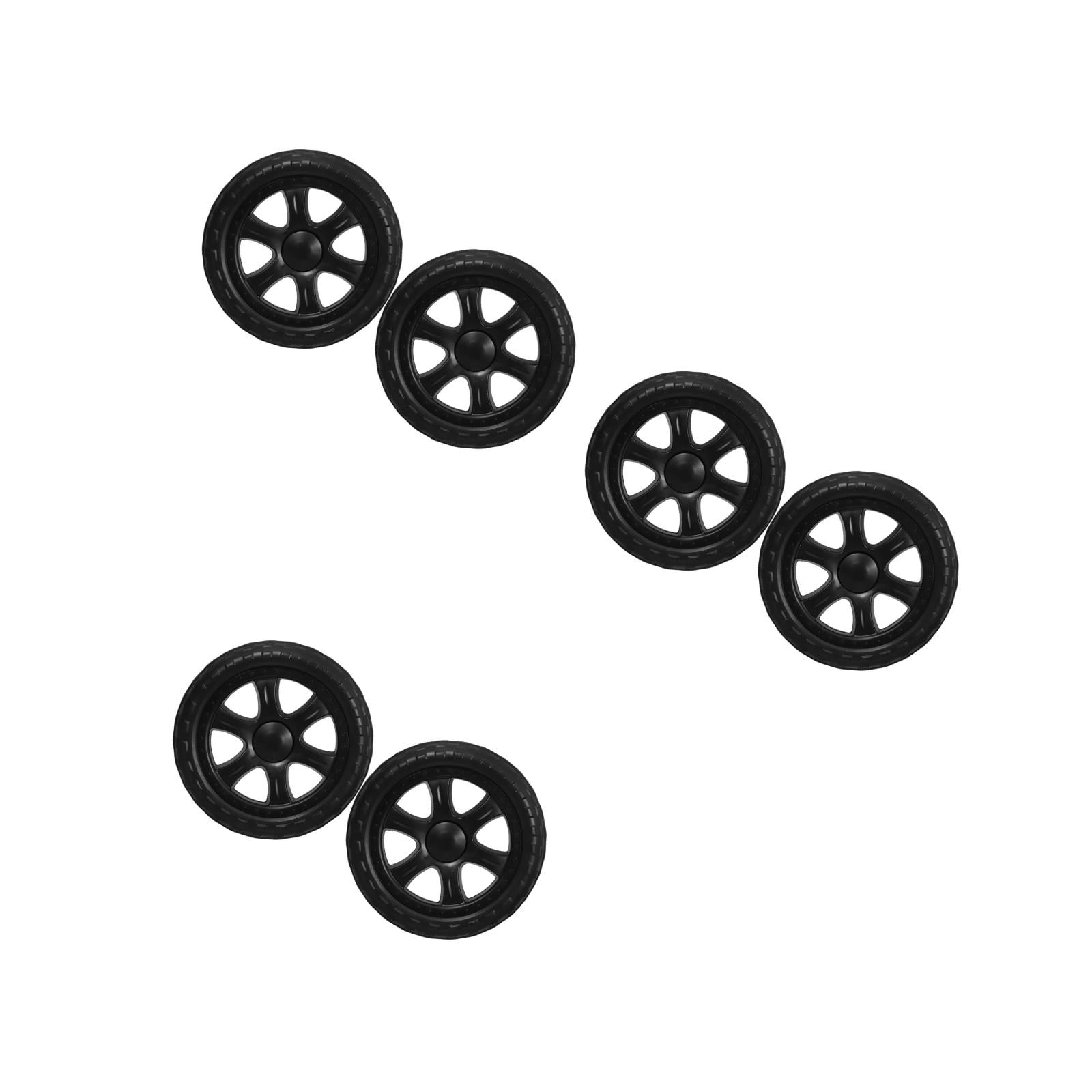 6 pcs Black Rubber Wheels for Shopping Cart Replacement Utility Cart ...