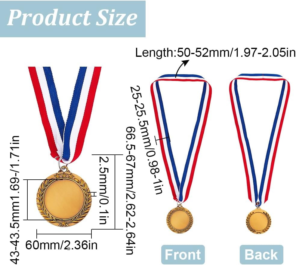 6 pcs Blank Award Medal 2 Sizes Alloy Make Your Own Medals with ...