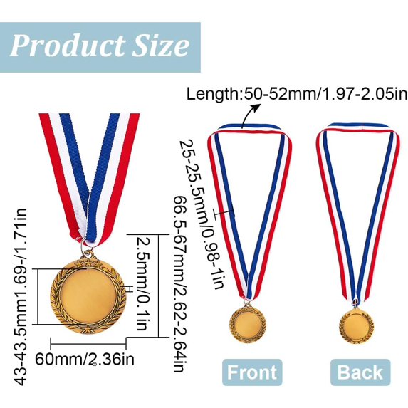 6 pcs Blank Award Medal 2 Sizes Alloy Make Your Own Medals with ...