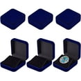 6 pcs Blue Velvet Badge Display Box 30mm Lapel Pin Collection Display ...