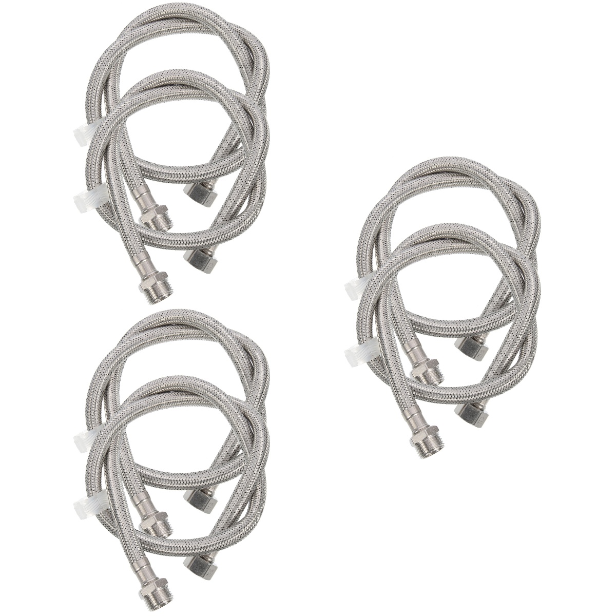 6 pcs Braided Washing Machine Hose Washer Hose 1/2 Inch Water Inlet ...