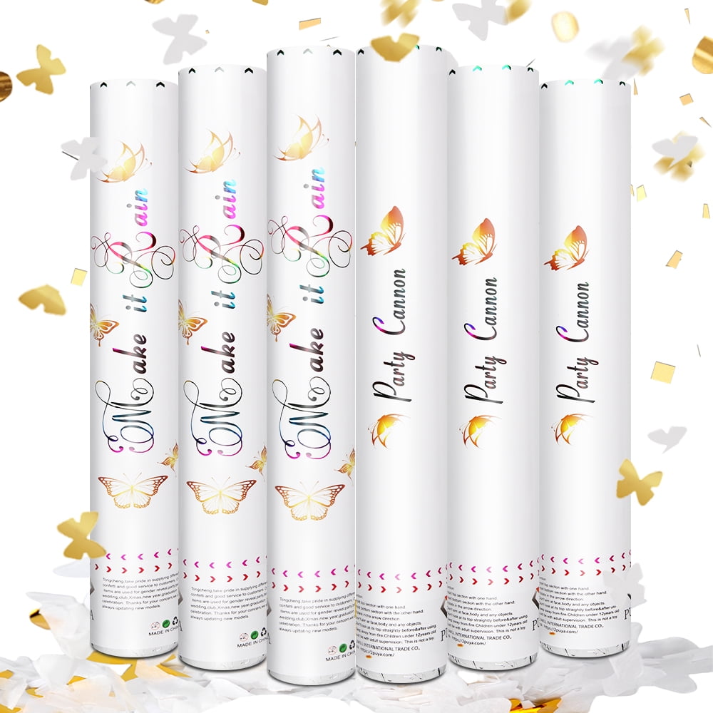 6 pcs Butterfly Sequined Confetti Cannon Launch Tubes – multi-scenario ...