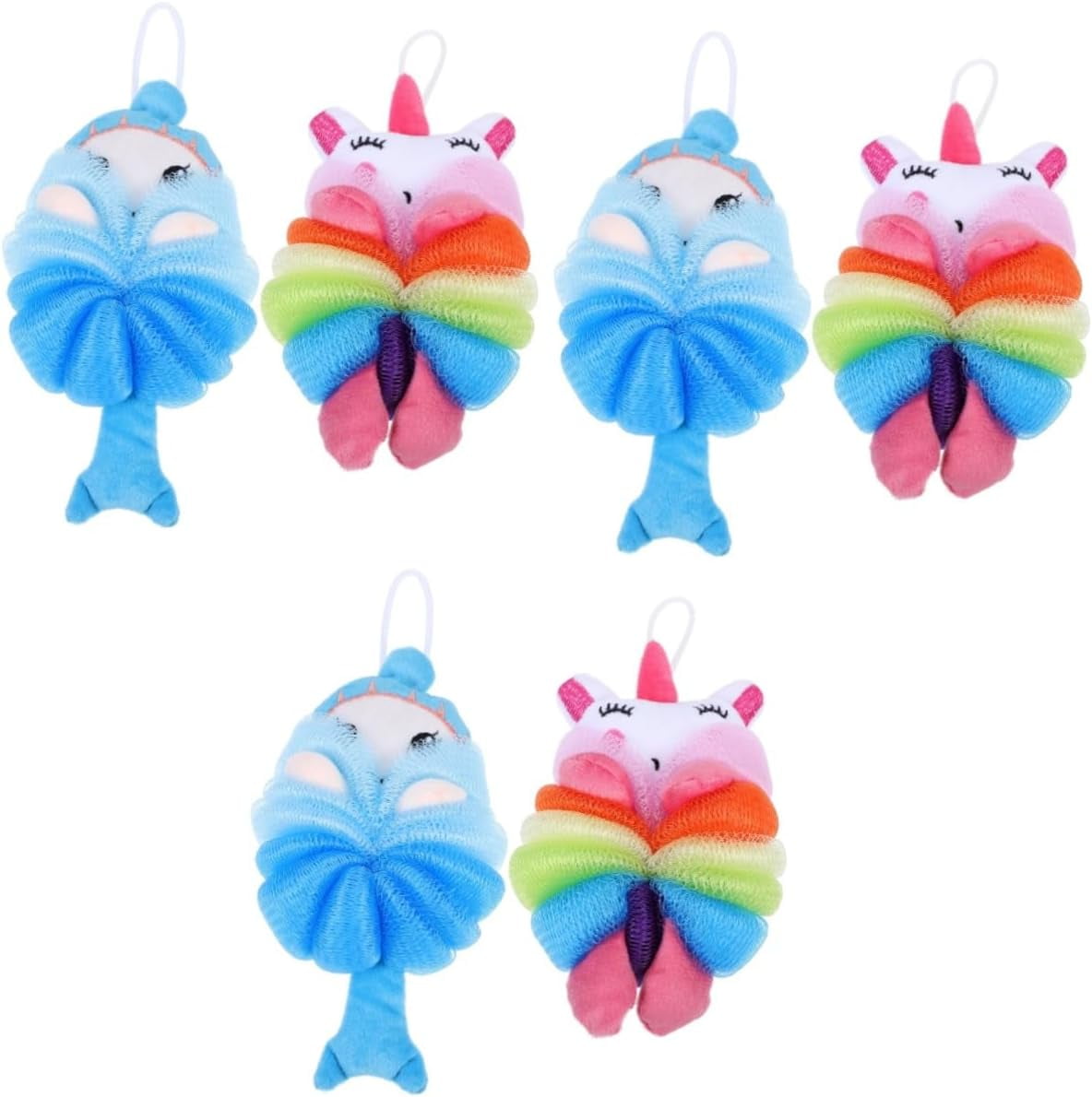 6 pcs Cartoon Bath Ball Cleaning sponges Body wash Scrubber Bath ...
